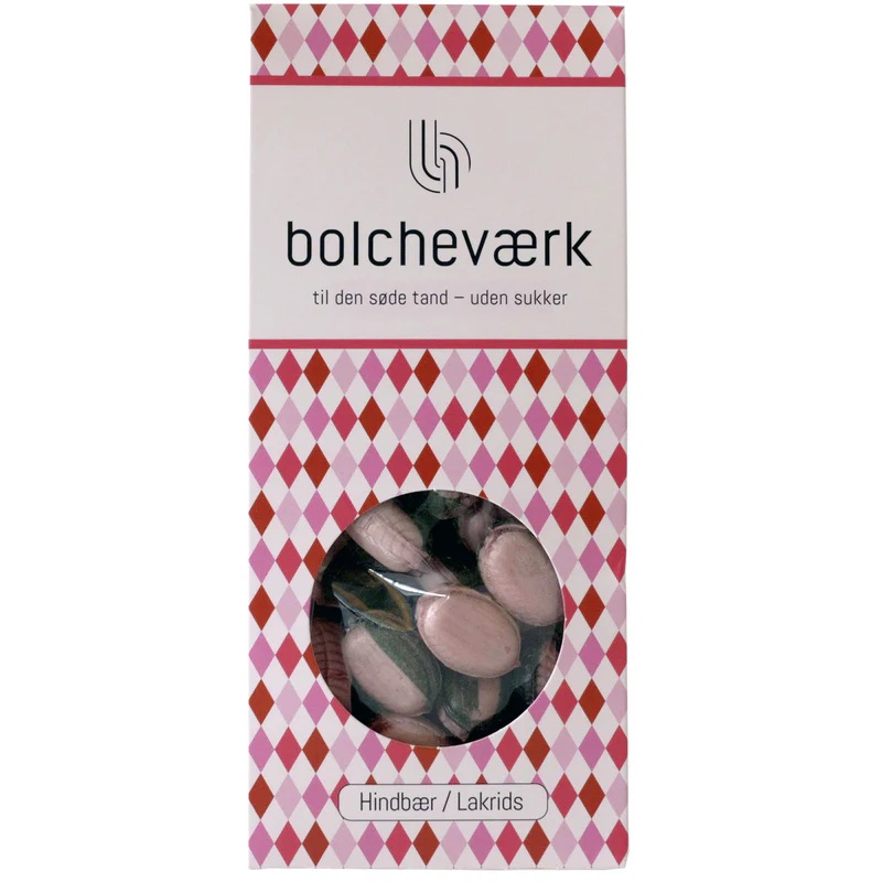 Bolcheværk - Sukkerfri bolsjer - Hindbær & lakrids - Kama Kaffe